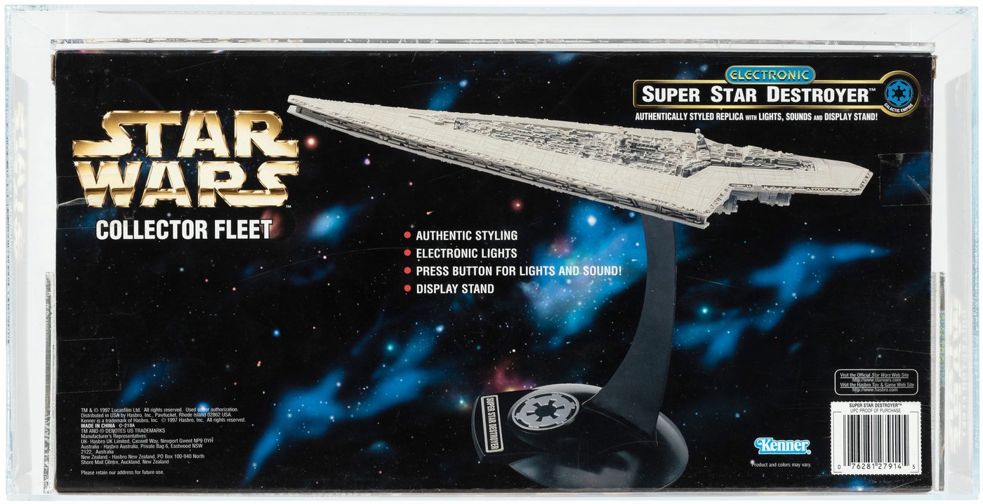 Hake s STAR WARS COLLECTOR FLEET ELECTRONIC SUPER STAR DESTROYER AFA 90 NM MT